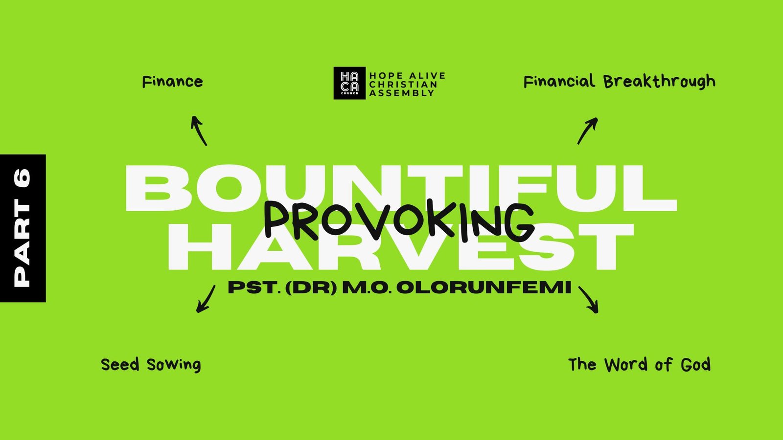 PROVOKING BOUNTIFUL HARVEST (PART 1) | Hope Alive Christian Assembly